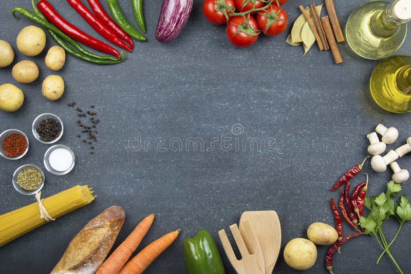 Food and Cooking Organic Ingredients Stock Image - Image of spaghetti ...