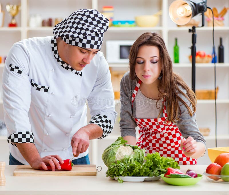Food Cooking Tv Show in the Studio Stock Photo - Image of home, cuisine ...