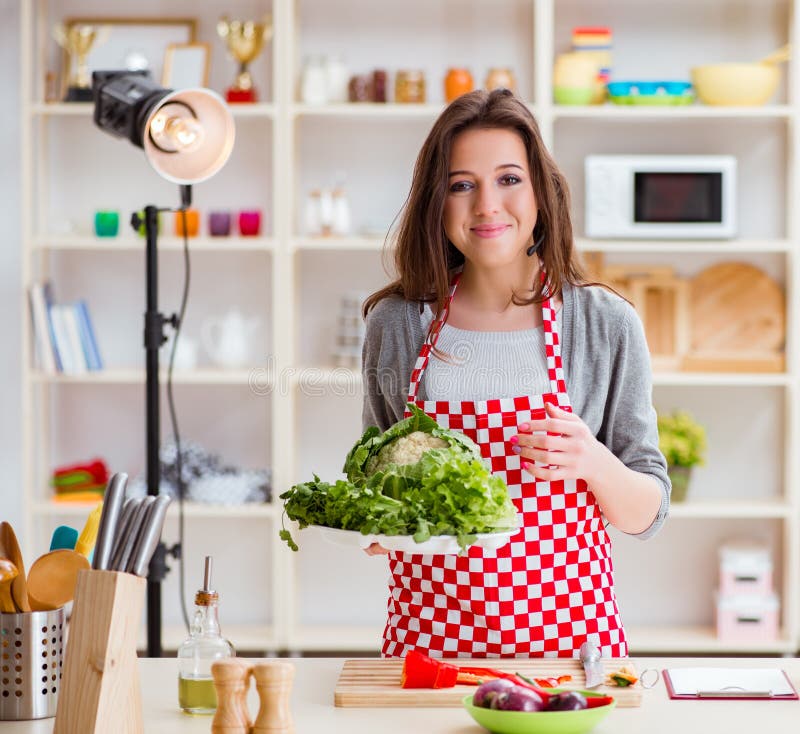 Food Cooking Tv Show in the Studio Stock Photo - Image of blogger, chef ...
