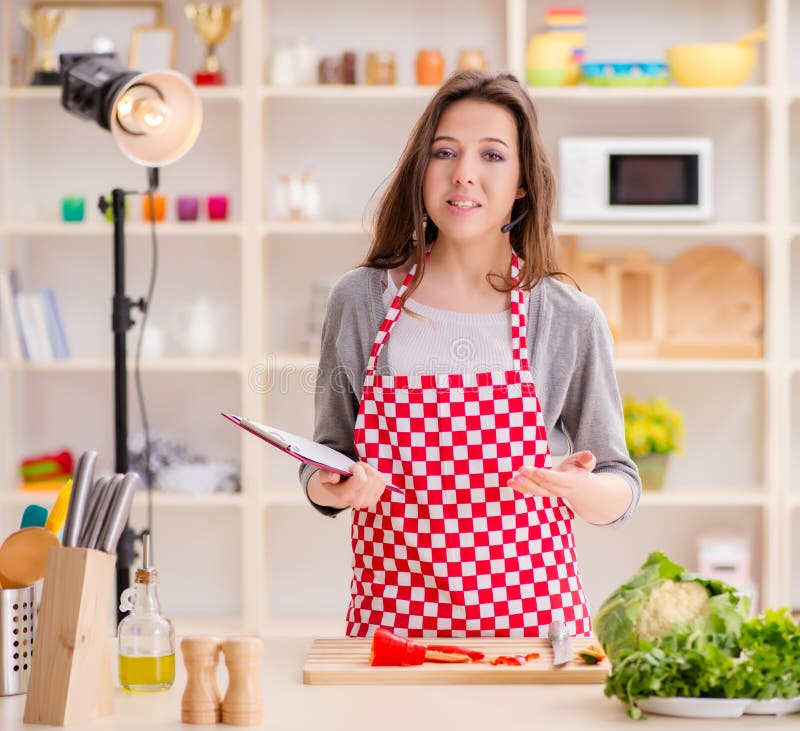 Food Cooking Tv Show in the Studio Stock Photo - Image of eating ...