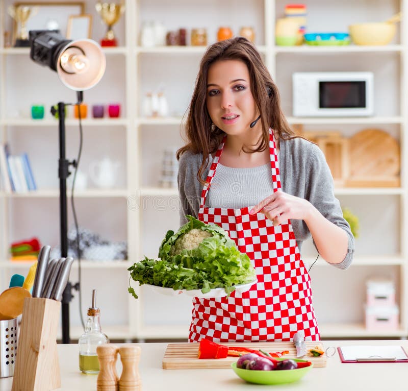 Food Cooking Tv Show in the Studio Stock Image - Image of filming ...
