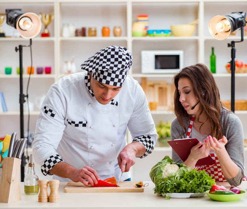 Food Cooking Tv Show in the Studio Stock Photo - Image of cook, food ...