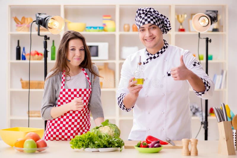 The Food Cooking Tv Show in the Studio Stock Image - Image of cuisine ...