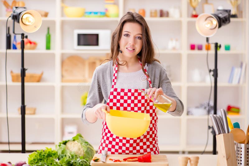 The Food Cooking Tv Show in the Studio Stock Image - Image of cuisine ...