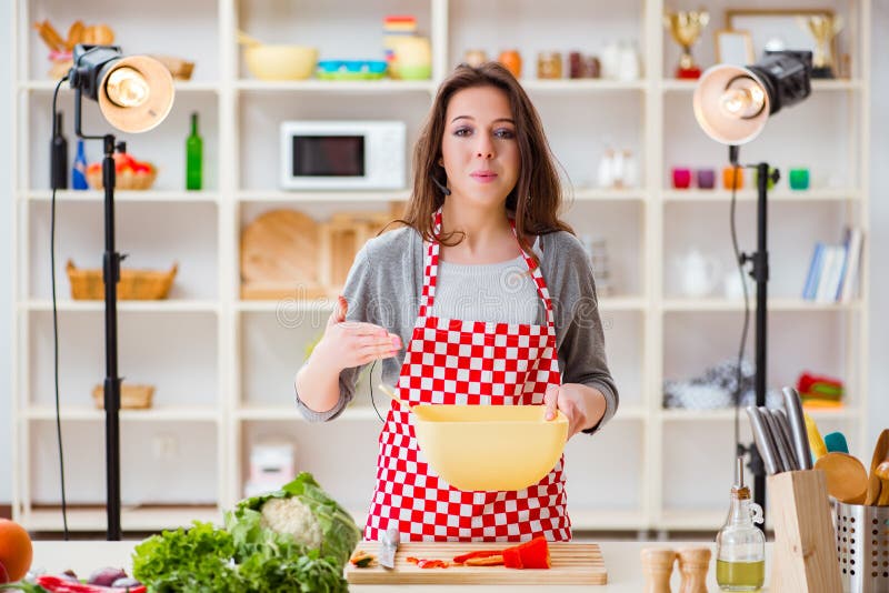 The Food Cooking Tv Show in the Studio Stock Image - Image of guest ...