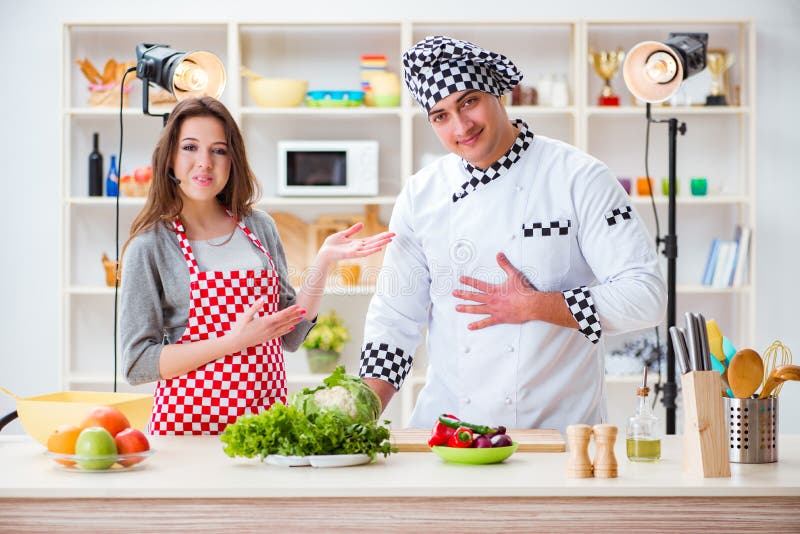 The Food Cooking Tv Show in the Studio Stock Image - Image of eating ...