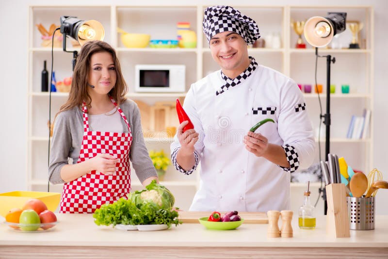 The Food Cooking Tv Show in the Studio Stock Photo - Image of eating ...