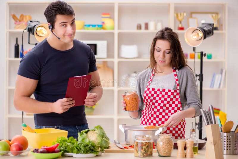 The Food Cooking Tv Show in the Studio Stock Image - Image of camera ...