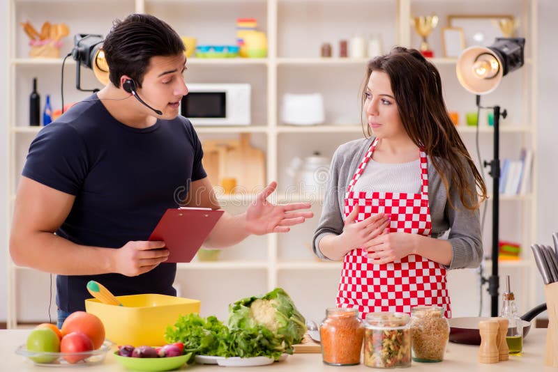 The Food Cooking Tv Show in the Studio Stock Photo - Image of blogger ...