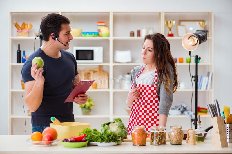 The Food Cooking Tv Show in the Studio Stock Image - Image of ...
