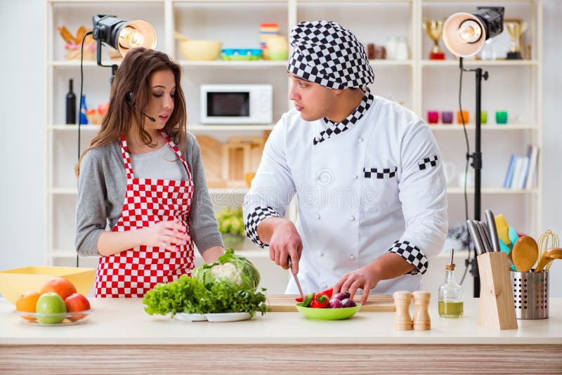 The Food Cooking Tv Show in the Studio Stock Image - Image of ...