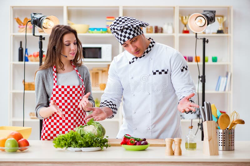 The Food Cooking Tv Show in the Studio Stock Image - Image of chef ...