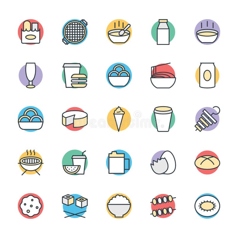 Food Cool Vector Icons 10 stock illustration. Illustration of cookies ...