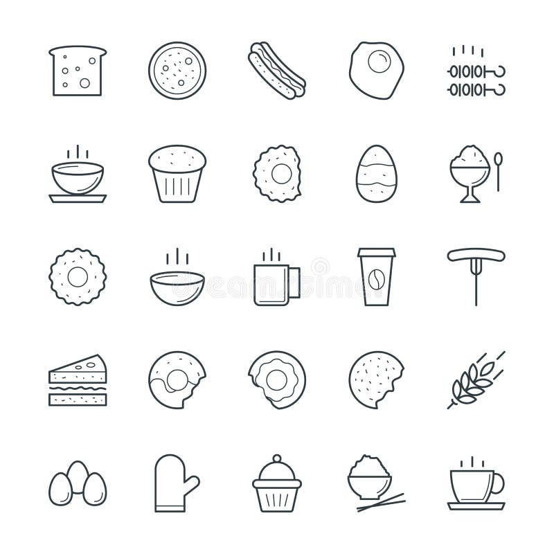 Food Cool Vector Icons 3 stock illustration. Illustration of fried ...