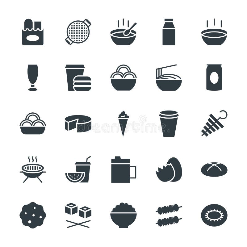 Food Cool Vector Icons 10 stock illustration. Illustration of kitchen ...