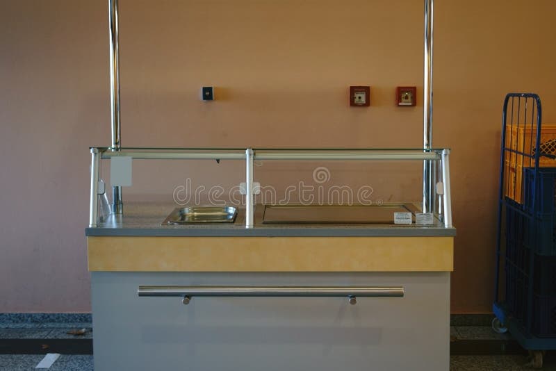 Food counter stock photo. Image of steel, boxes, menu - 112293052