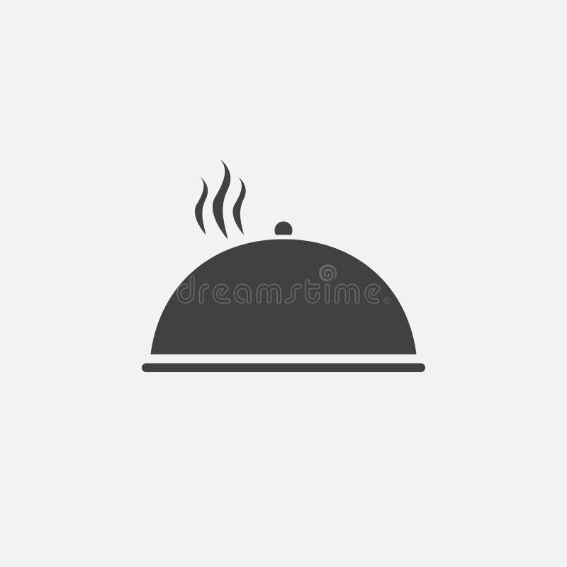 Food Cover Icon Vector Isolated on White Stock Vector - Illustration of ...