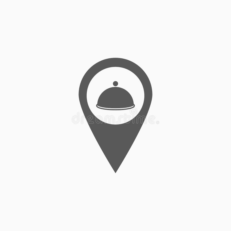 Food Cover Pin Icon, Map, Pin, Direction, Location Stock Vector ...