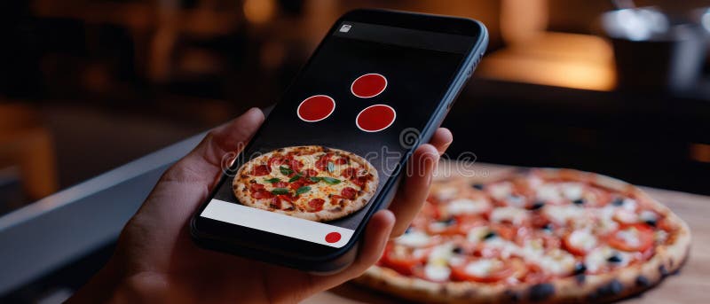 Food Delivery App Interface Displaying Pizza Order with Tracking ...