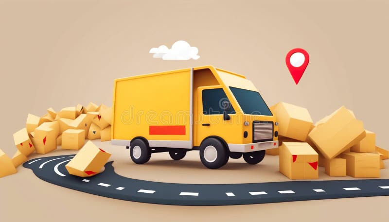 Food Delivery Application. Generative AI Stock Illustration ...