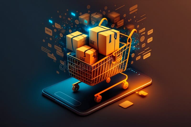 Food Delivery Application. Generative AI Stock Illustration ...