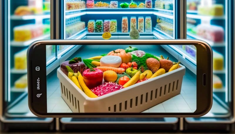 Food Delivery Application. Generative AI Stock Illustration ...