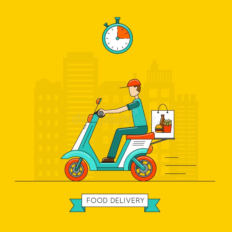 Food Delivery Design, Vector Illustration Stock Vector - Illustration ...