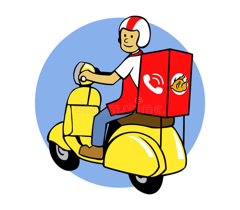 Fried Chicken Courier stock vector. Illustration of messenger - 84718903