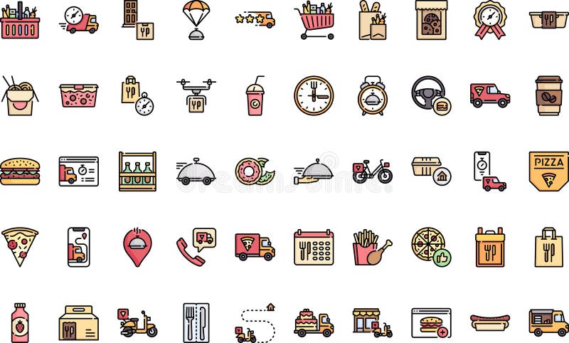 Food Delivery Icons High-Quality Vector Icons Collection with Editable ...