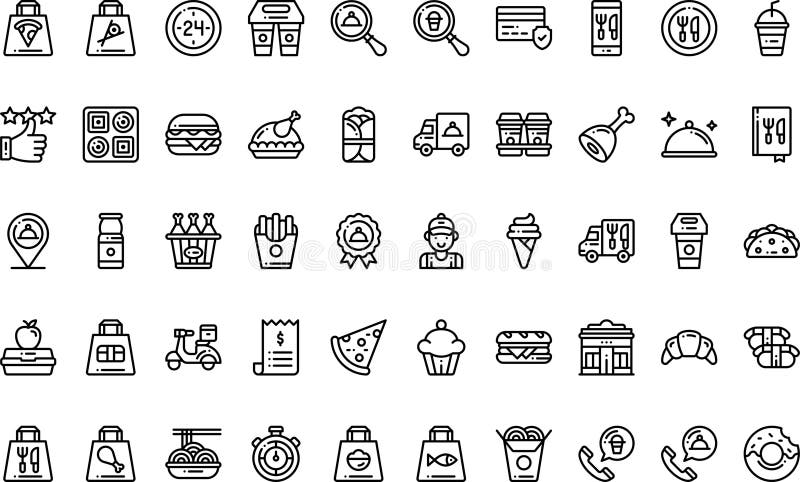 Food Delivery Icons High-Quality Vector Icons Collection with Editable ...
