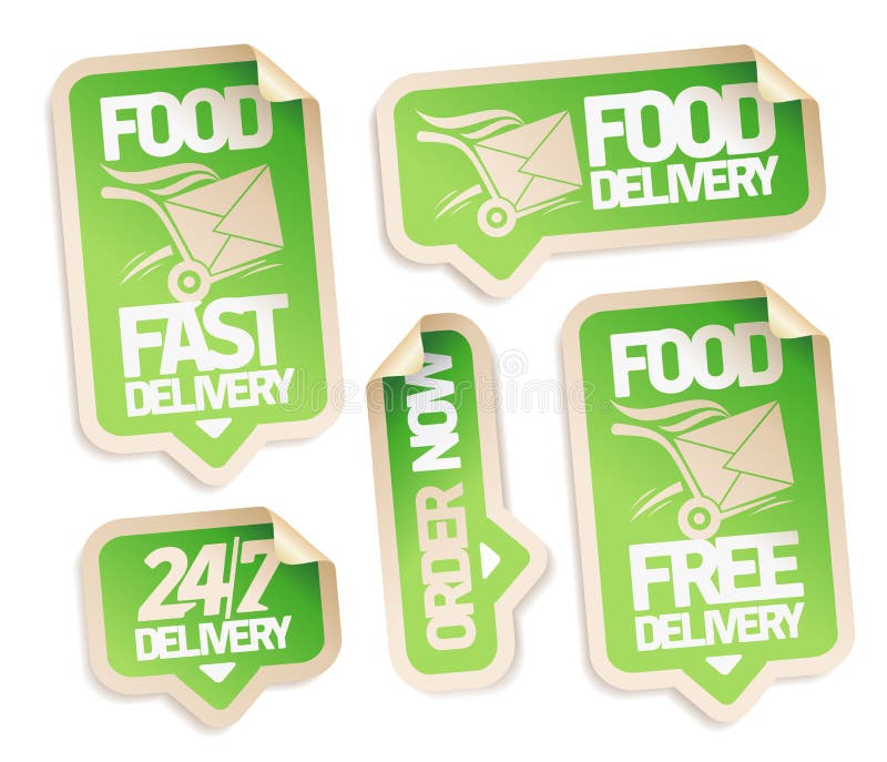 Food delivery signs. stock vector. Illustration of economy - 18066742