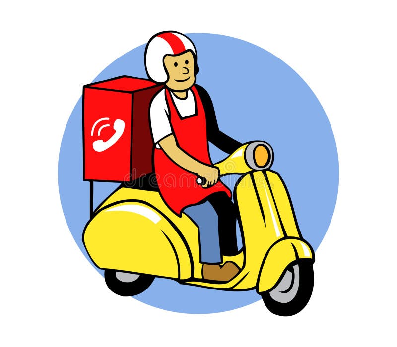 Fried Chicken Courier stock vector. Illustration of messenger - 84718903