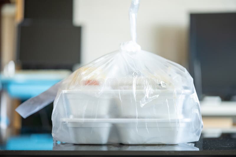 Food Delivery Pack in Living Room Stock Image - Image of lunch ...
