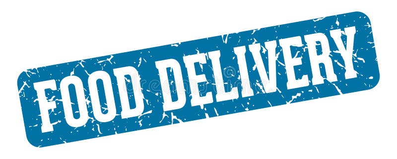 Food Delivery Rectangular Sign. Food Delivery Stamp Stock Vector ...