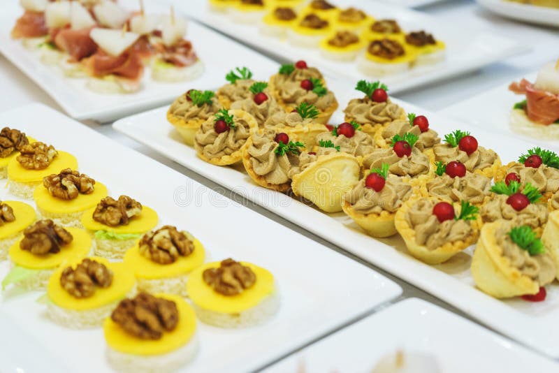 Food Delivery Service and Catering Meals on the Table during the Event ...