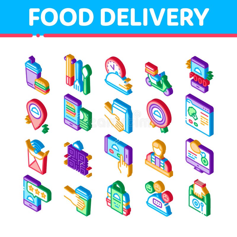 Fast Food Color Isometric Icons Stock Illustrations – 100 Fast Food ...