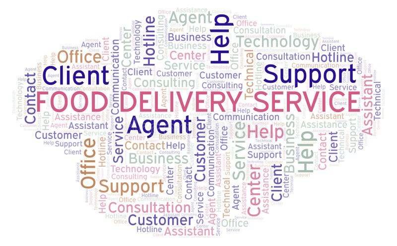 Food Delivery Service Word Cloud. Stock Illustration - Illustration of ...