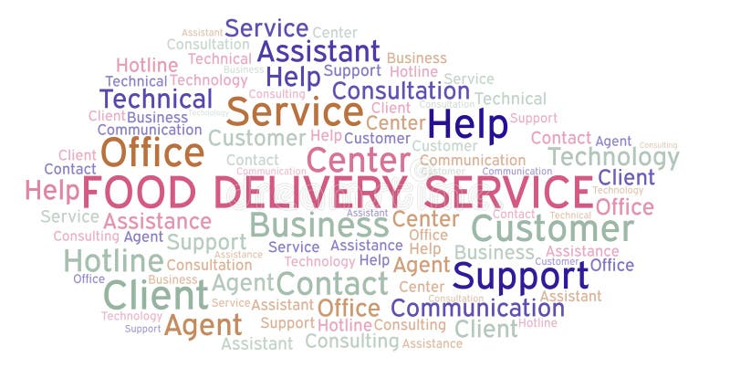 Food Delivery Service Word Cloud. Stock Illustration - Illustration of ...
