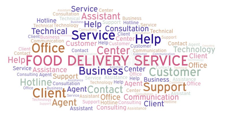 Food Delivery Service Word Cloud. Stock Illustration - Illustration of ...