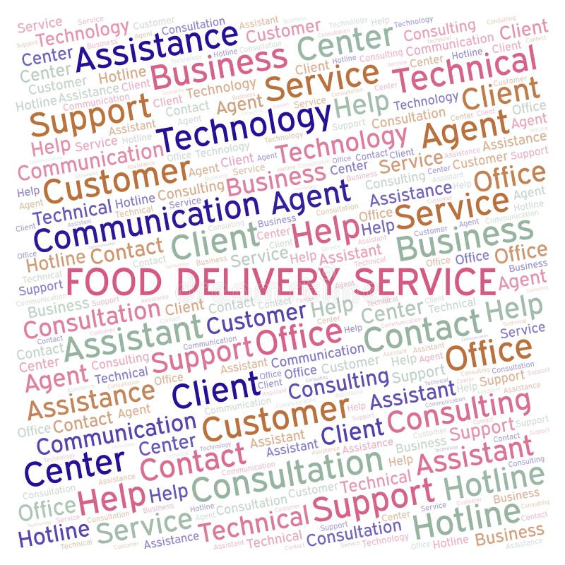 Food Delivery Service Word Cloud. Stock Illustration - Illustration of ...