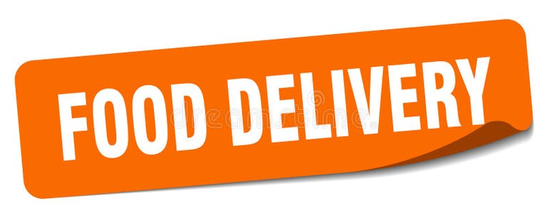 Food Delivery Sticker. Food Delivery Label Stock Vector - Illustration ...