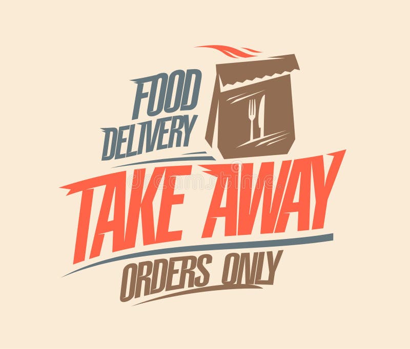 Food Delivery and Take Away Orders only Vector Banner Stock Vector ...