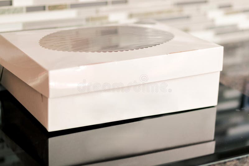 Food Delivery. White Box with Prepared Food is on the Table Stock Photo ...