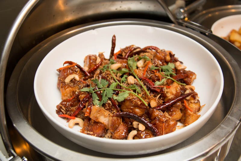 Food in Dish Garnished with Mushroom Stock Image - Image of restaurant ...