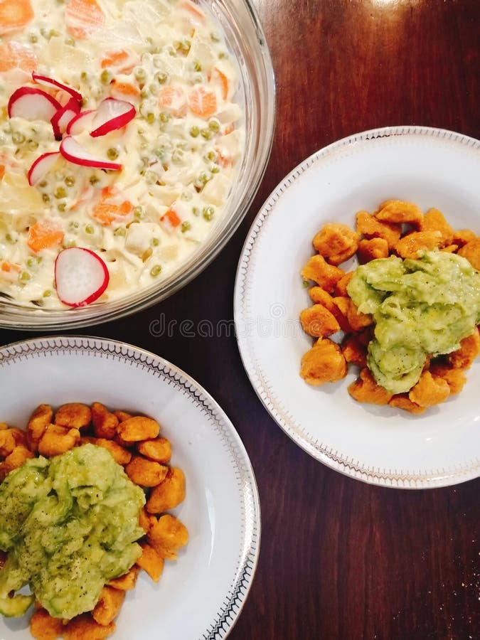 Food in the Dishes Photographed from Above Stock Image - Image of curry ...