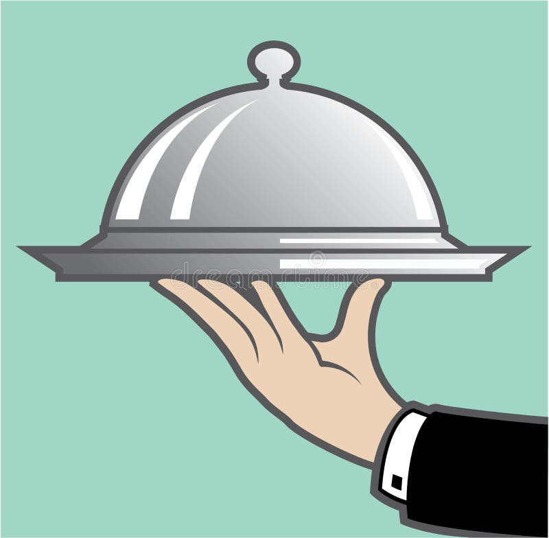 Food dome in hand stock vector. Illustration of dish - 62573429