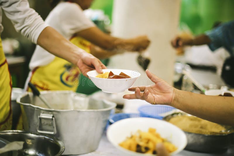 Food Donation To the Poor and Concept of Sharing Stock Photo - Image of ...