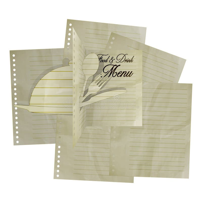 Food and Drink Menu, with Paper Pages Stock Vector - Illustration of ...