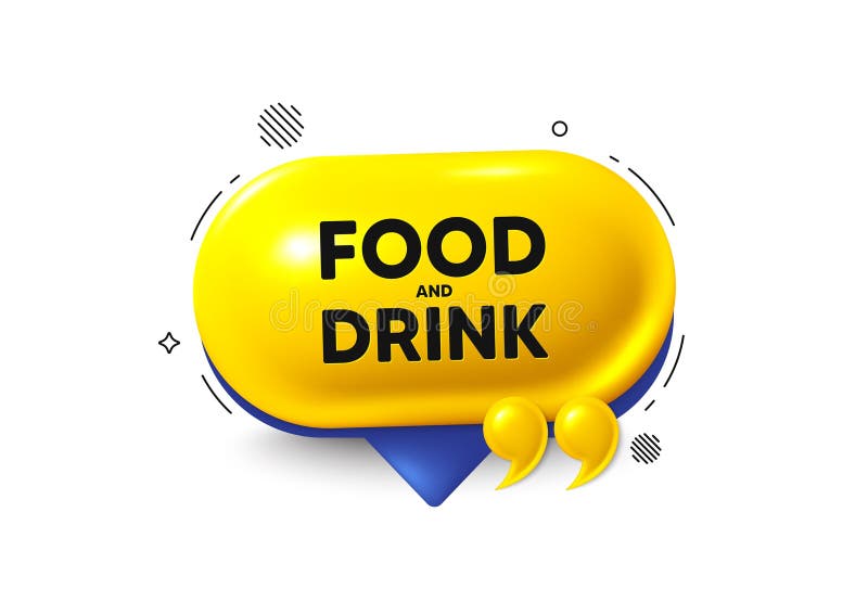 Food and Drink Tag. Kitchen Food Offer. Offer Speech Bubble 3d Icon ...