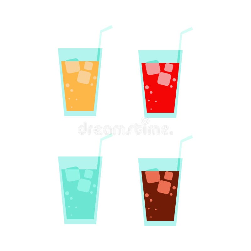 Soda Drinks Simple Flat Illustration Stock Vector - Illustration of ...